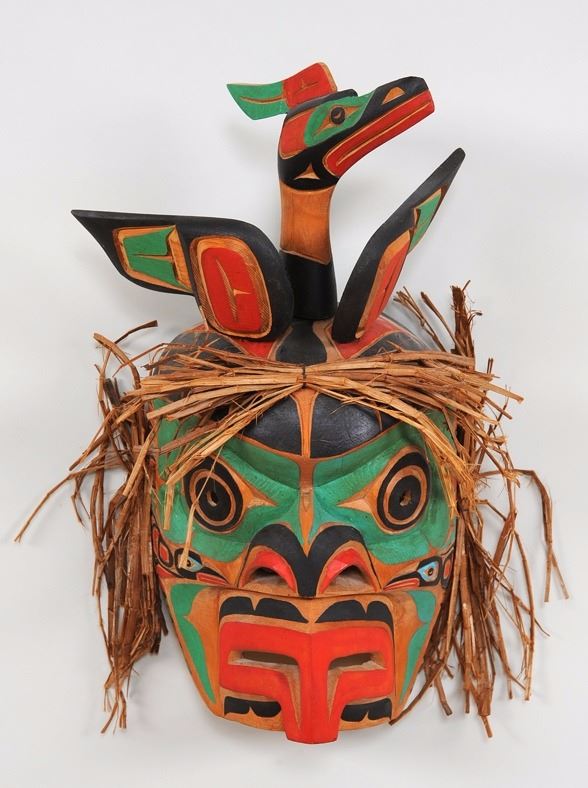 Kwakwaka'wakw Wren Mask Carved by Jimmy Joseph 19" H. 9" W. Fair Condition