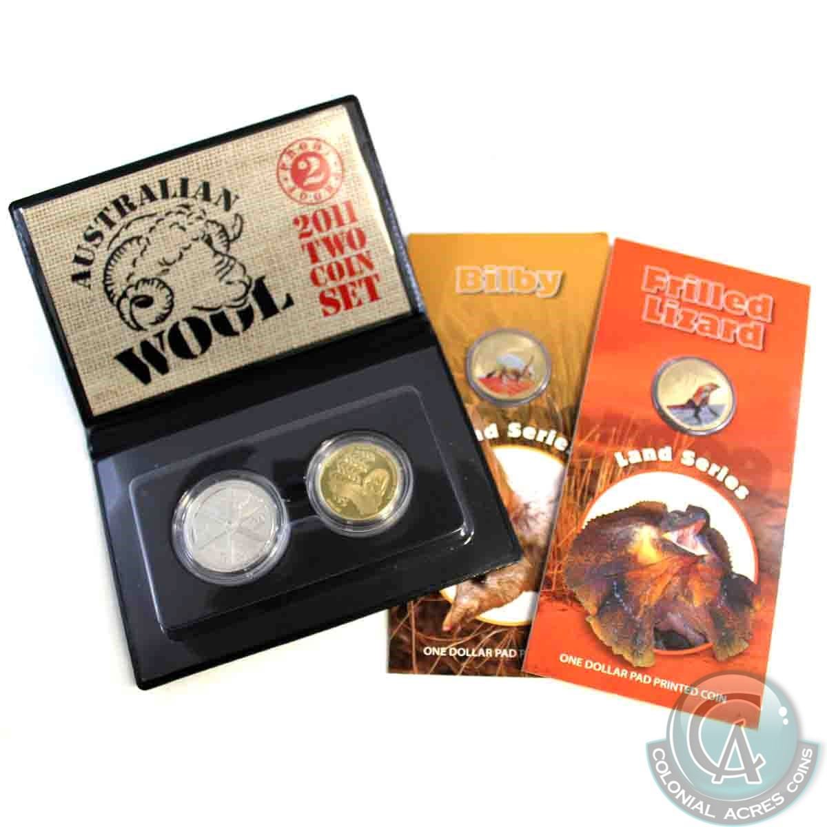 Lot of 3x Royal Australian Mint issued coins: 2009 Australia $1 Pad ...