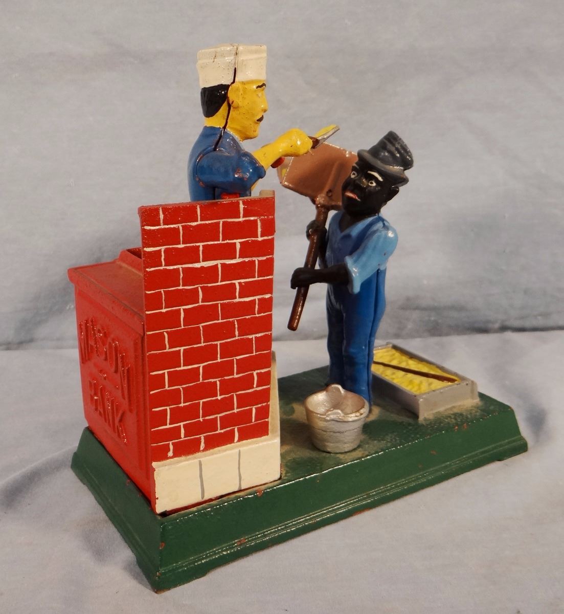 Shepard Hdwe Mason & Hod Carrier mechanical bank, restored