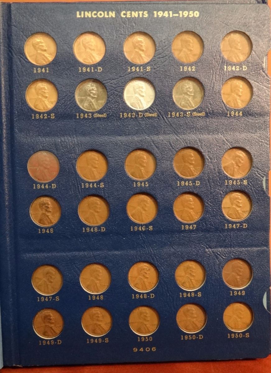 Lincoln Head Cent Collection, 1941-1964, 1941-64 wheat pennies, 1958-64 ...