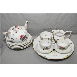 Hand painted flower and butterfly motif Hungarian china service for two ...