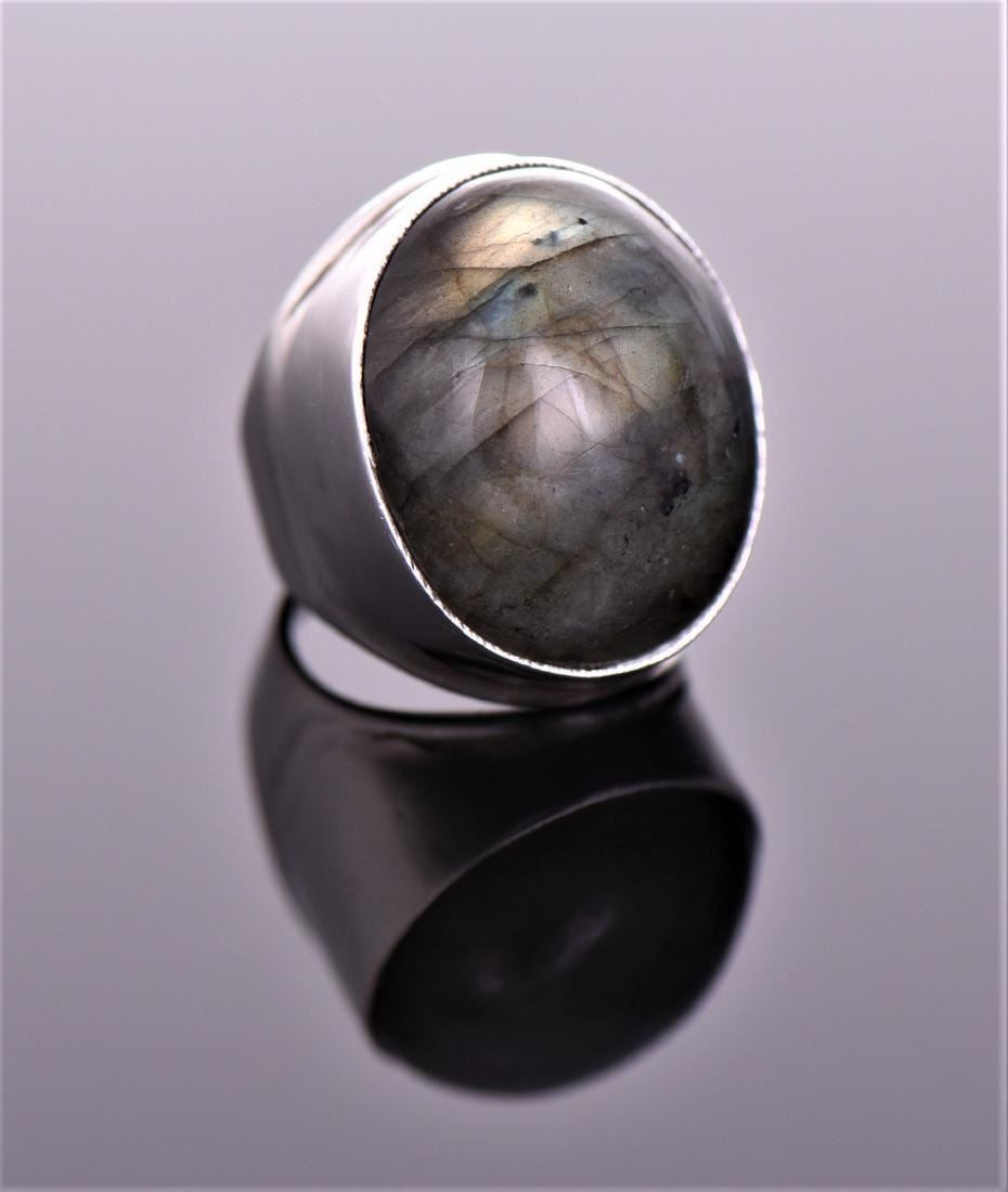 Native American Black Moonstone Sterling Silv