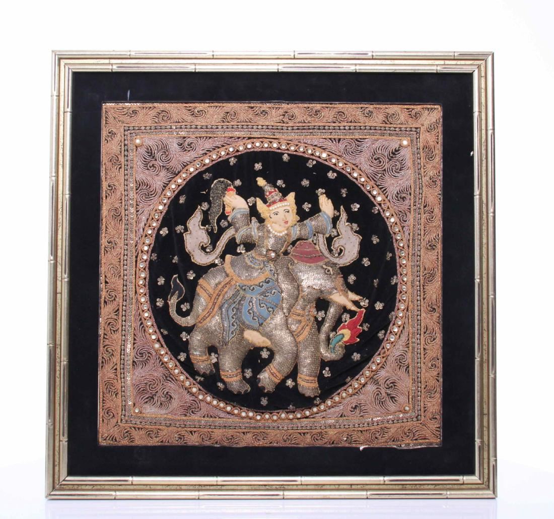 This vibrant and stunning Burmese kalaga is c