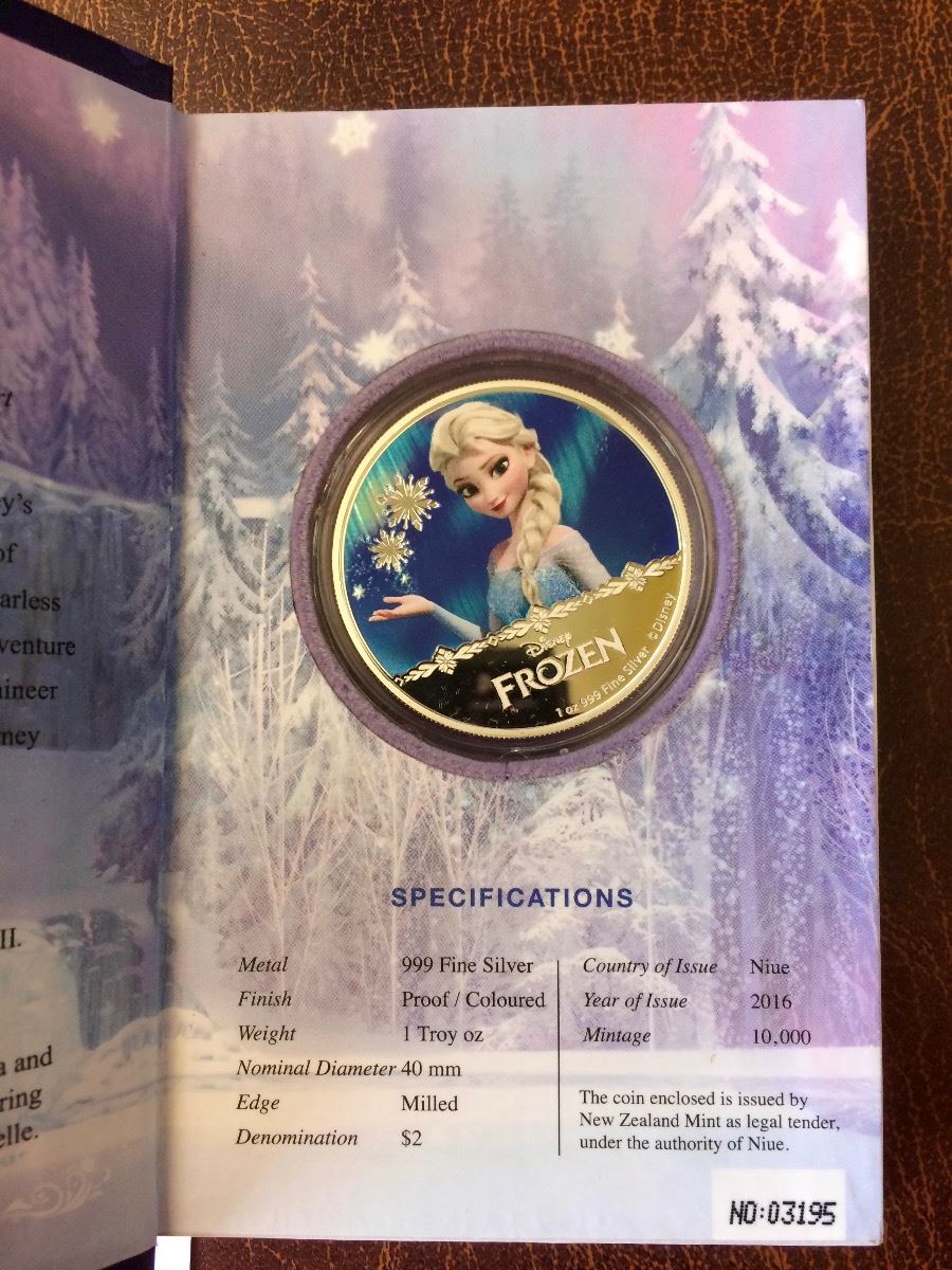Niue Mint: 2016 Disney Frozen 1 Oz .999 pure Silver Coin - Snow Queen ...