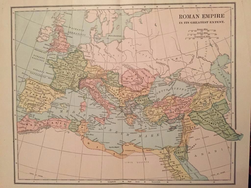 Late 19th/ Early 20thc Roman Empire Atlas Map
