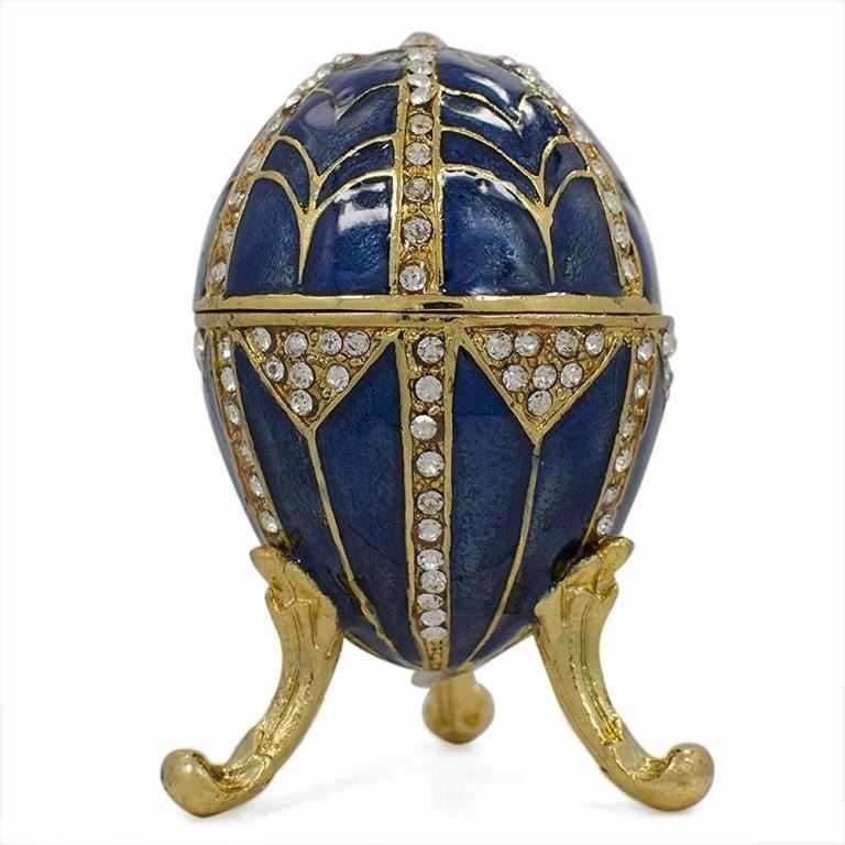 Art Deco Jeweled Trinket Box Egg