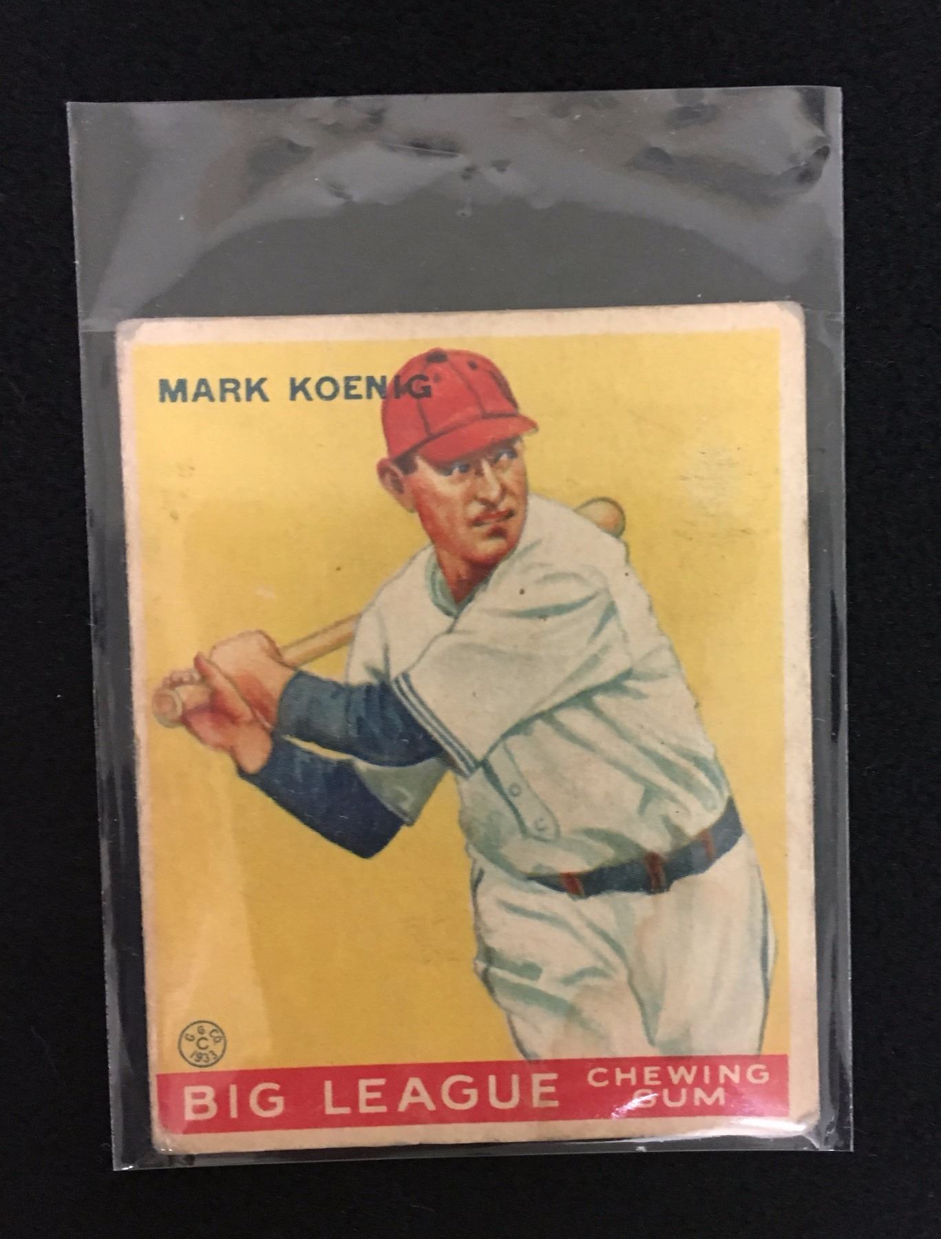 1934 SERIES MARK KOENIG BIG LEAGUE CHEWING GUM BASEBALL CARD #39