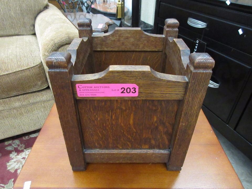 Vintage Oak Mission Style Planter Box