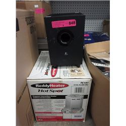 Logitech subwoofer & propane convection heater