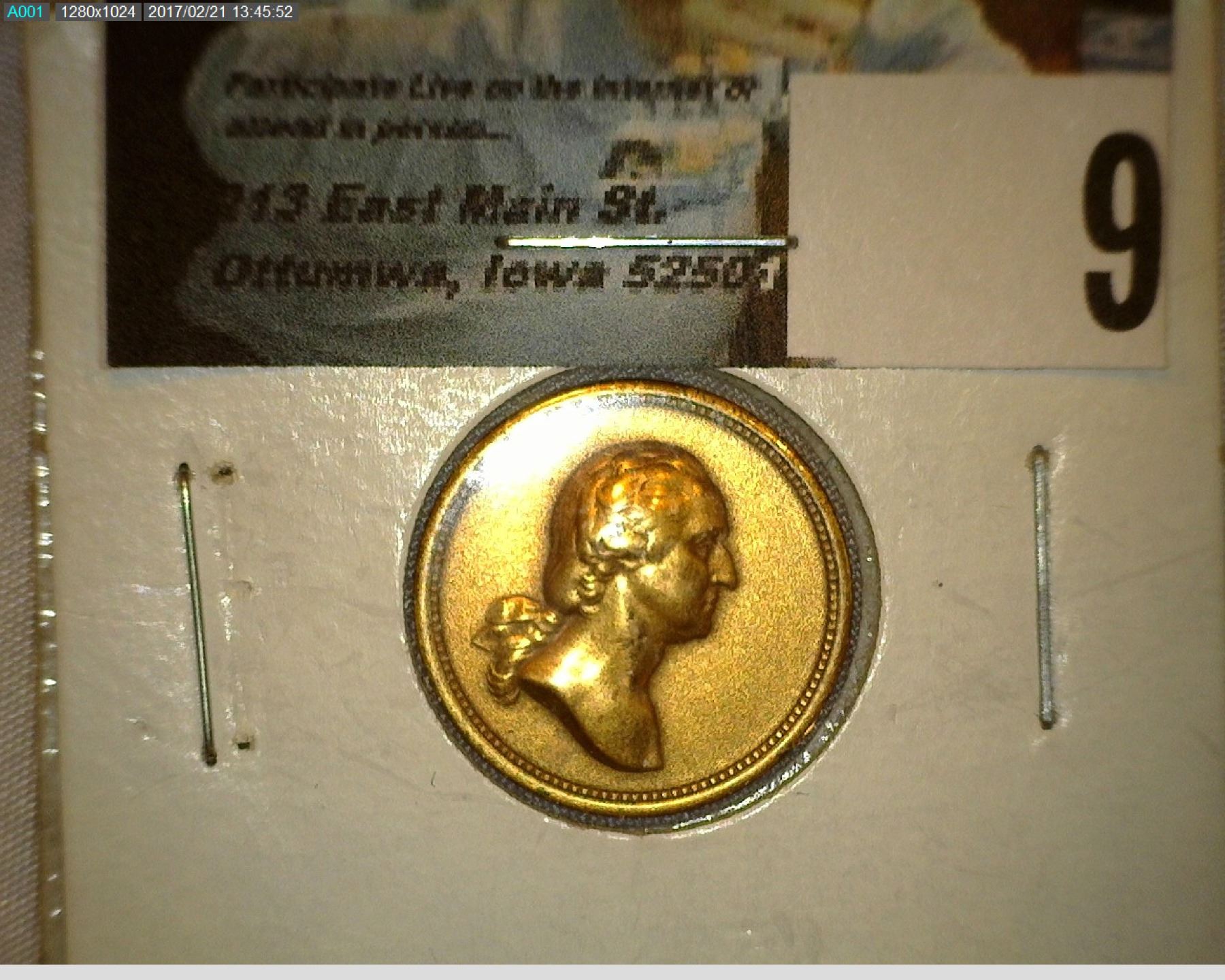 "Born 1732 Died 1799" George Washington Bronze Medalet,19mm, rd, BU.