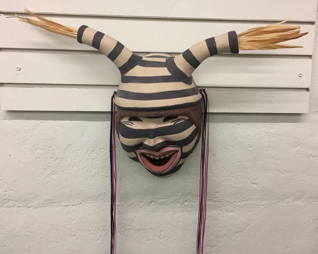 Koshari Clown Pottery Mask