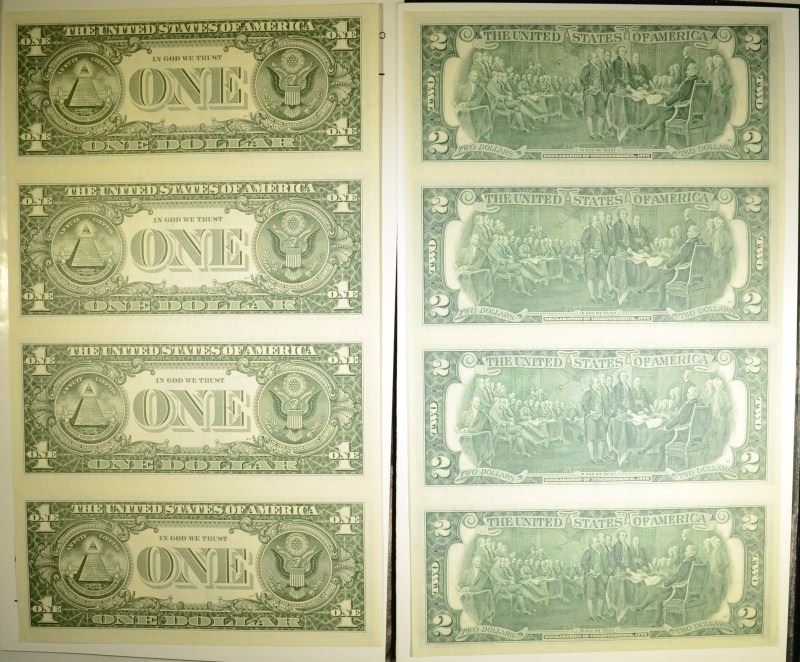 BAG LOT; UNCUT CURRENCY SHEETS $1.00 & $2.00; LOTS of NICE MEDALS; MINT ...