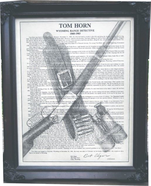 Tom Horn package: signed & numbered portrait of Horn by Cody WY artist ...