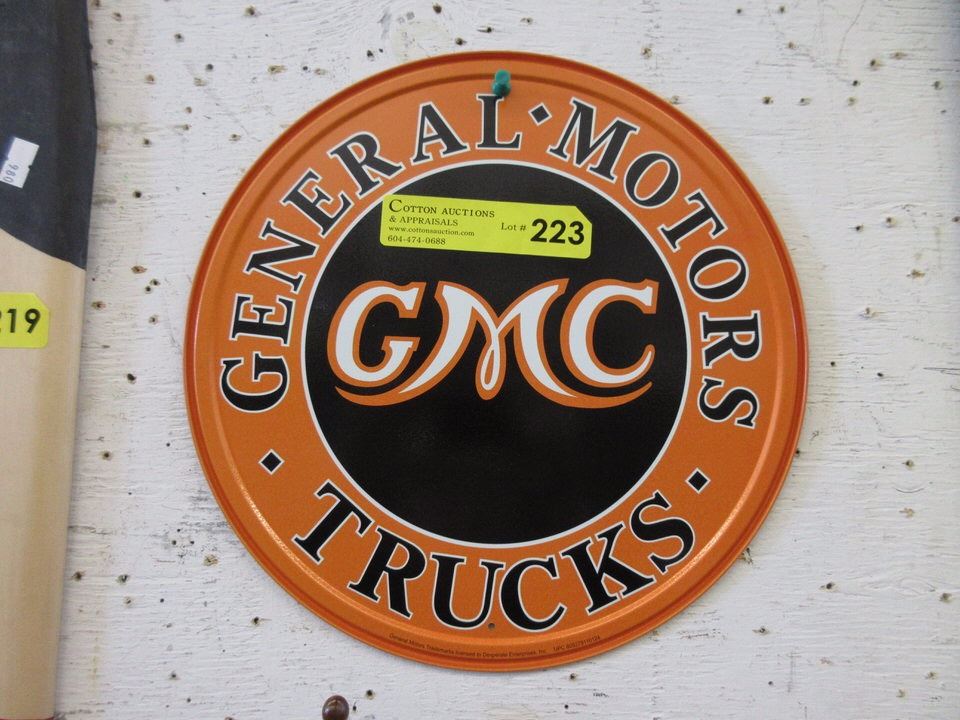 New "GMC" Tin Sign with Vintage Image