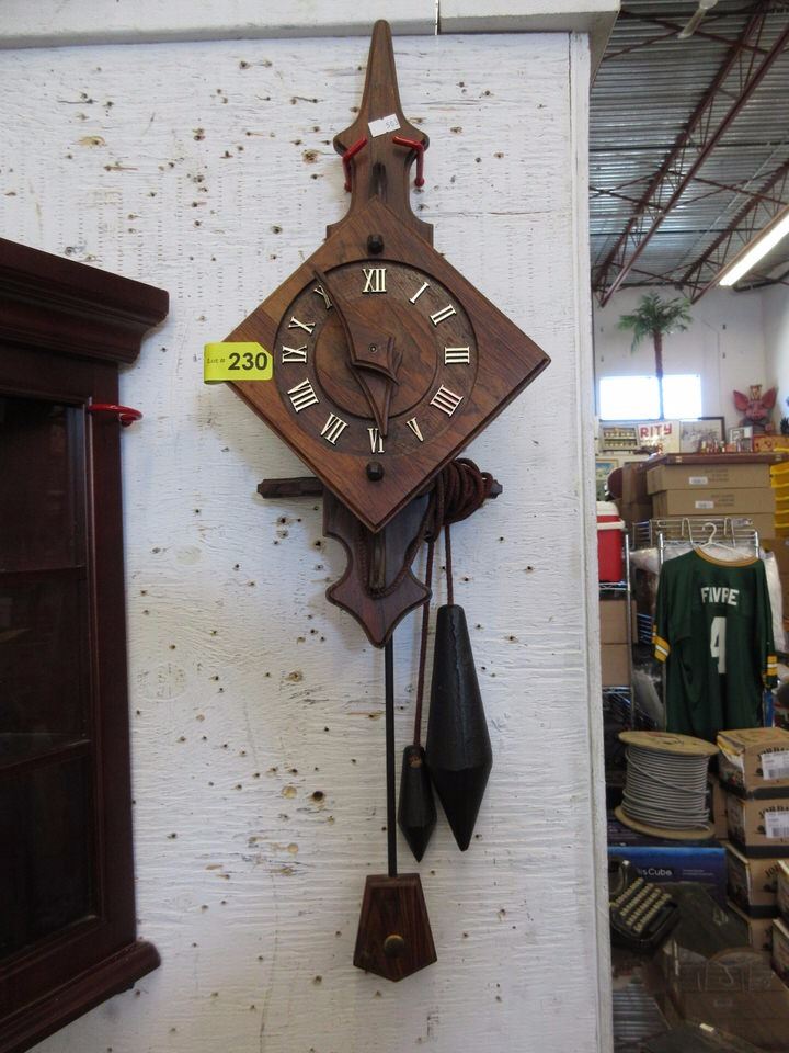 Arts & Crafts Wall Clock with Lead Weights