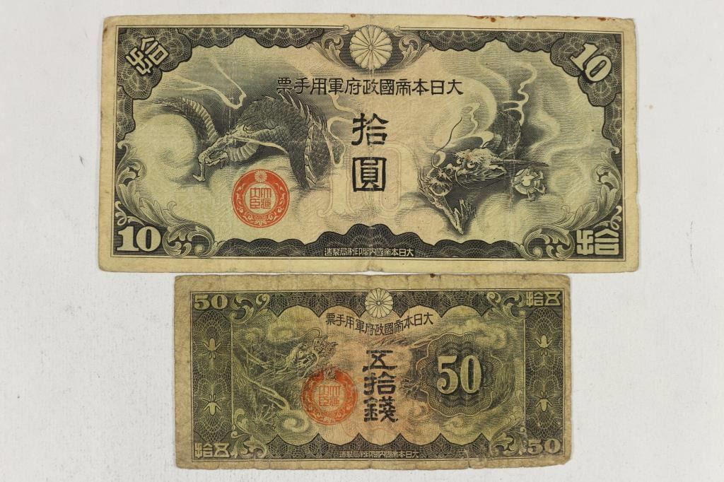 JAPANESE 10 YEN & 50 SEN CURRENCY