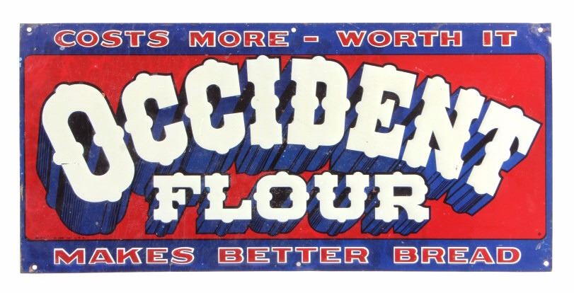 Original Occident Flour Advertising Sign