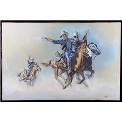 Original Cavalrymen Oil on Canvas Painting
