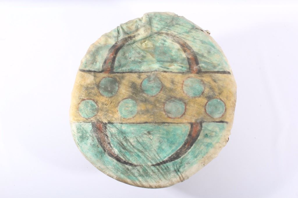 Comanche Polychrome Painted War Shield c. 1870