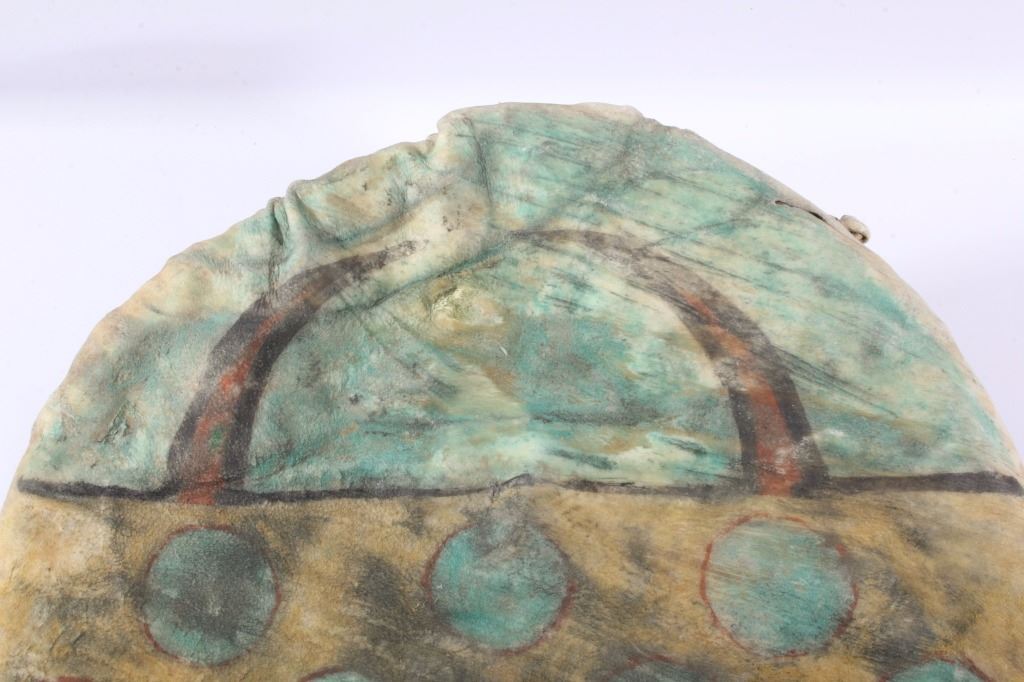 Comanche Polychrome Painted War Shield c. 1870