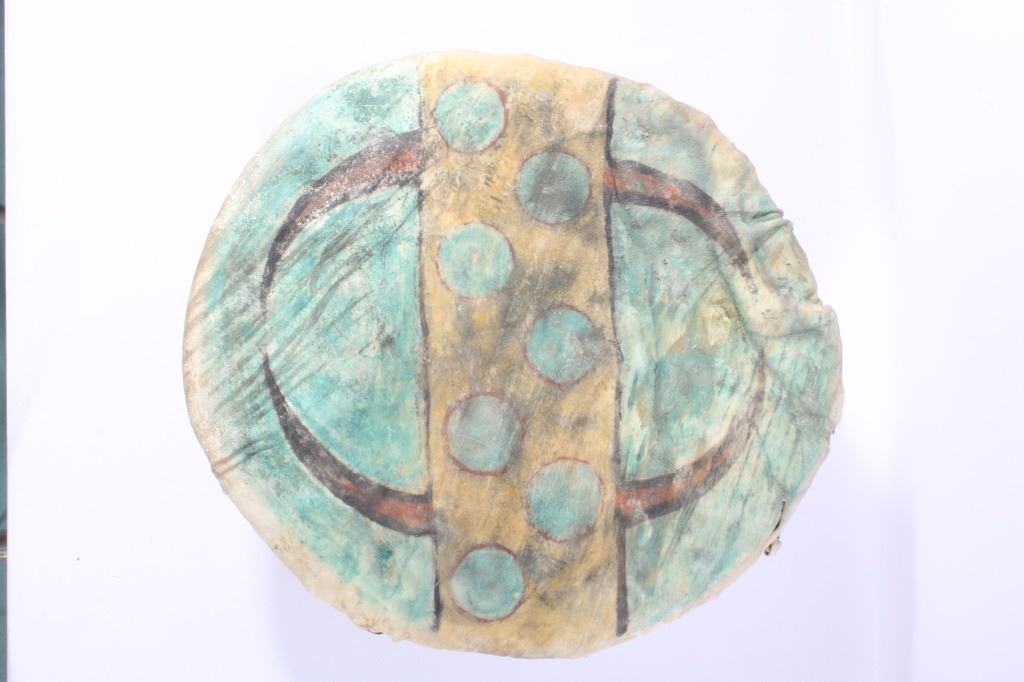 Comanche Polychrome Painted War Shield c. 1870