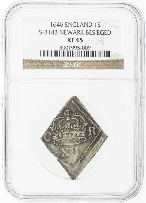 ENGLAND: Charles I, 1625-1649, AR shilling (12 pence), Newark, 1646 ...