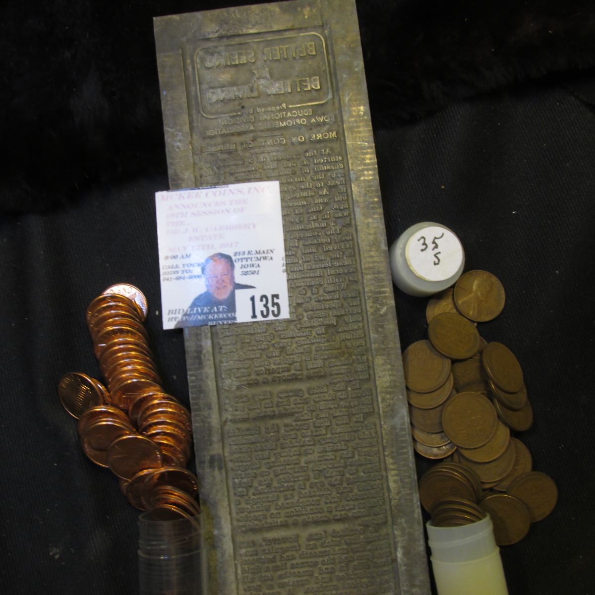 Better Seeing For Better Living old linotype Printing plate; 1975 P ...