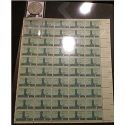 50-Stamp Mint Sheet of Oregon Statehood 1859-1959 Four Cent Postage ...