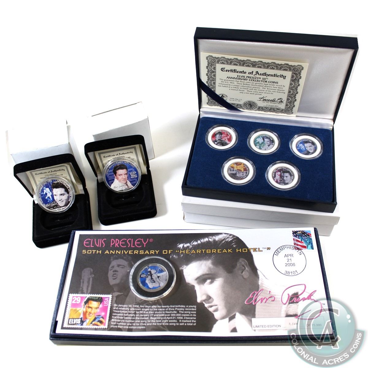 Lot of 4x 50th Anniversary of Elvis Presley Themed Coins & Sets from ...