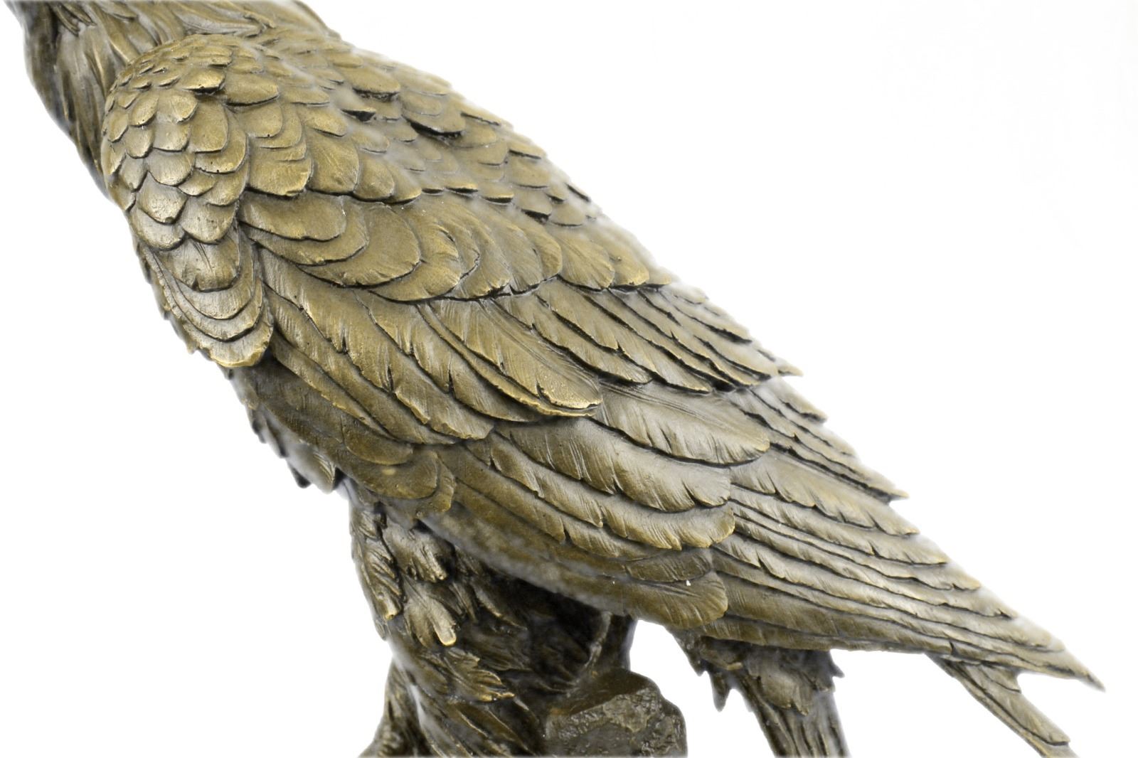 Life Size Hawk American Bald Eagle Bronze Statue on marble base Figurine