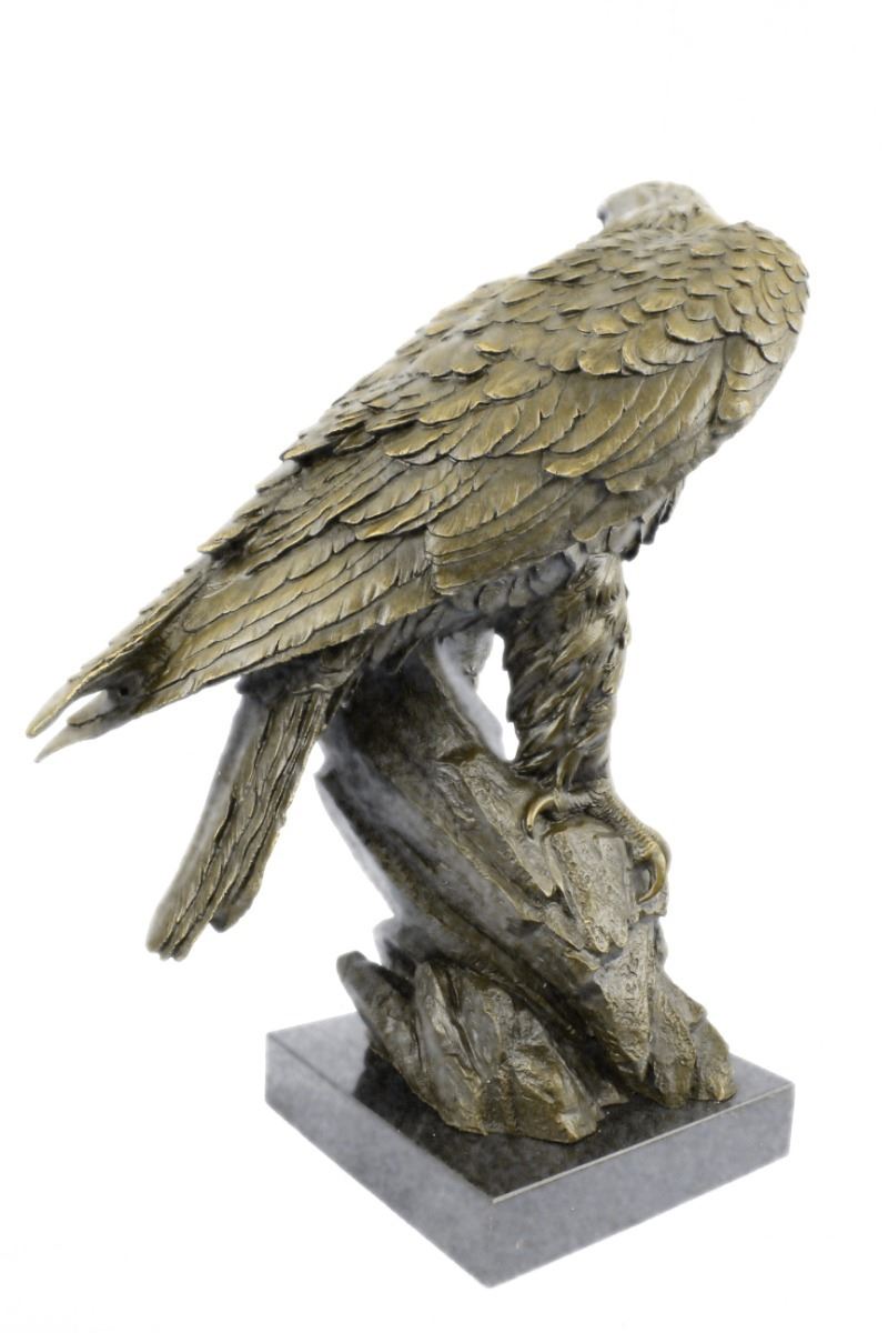 Life Size Hawk American Bald Eagle Bronze Statue on marble base Figurine