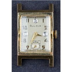 14 Kt Gold & Diamond Dial Bulova Cal. 7AK Watch