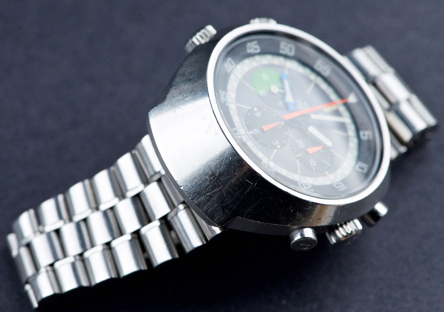 Vintage 1970 Omega Flightmaster Chronograph Wristwatch