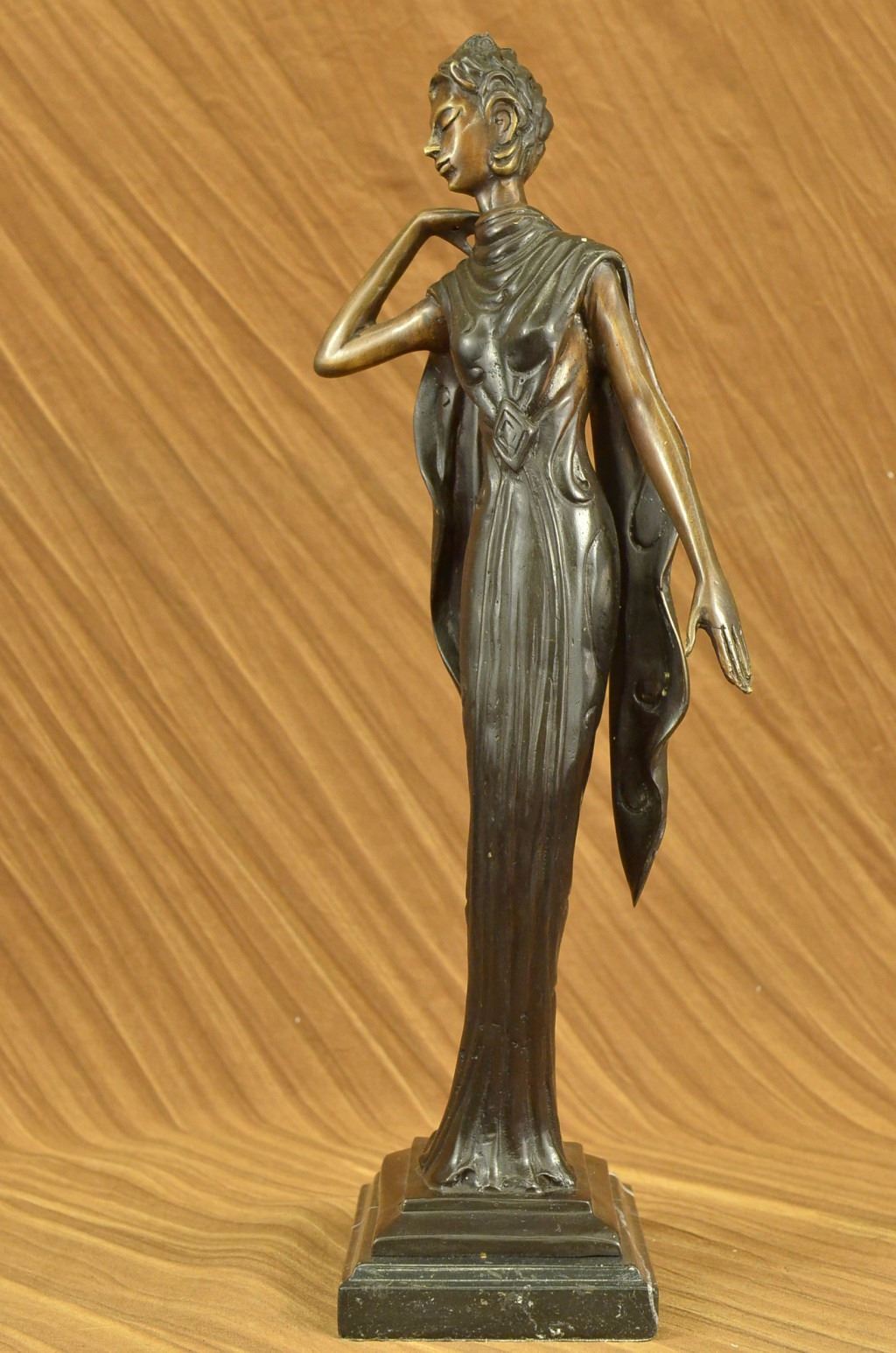 12 LBS Bronze Statue Dancer Jazz Club Figurine (19"X7")