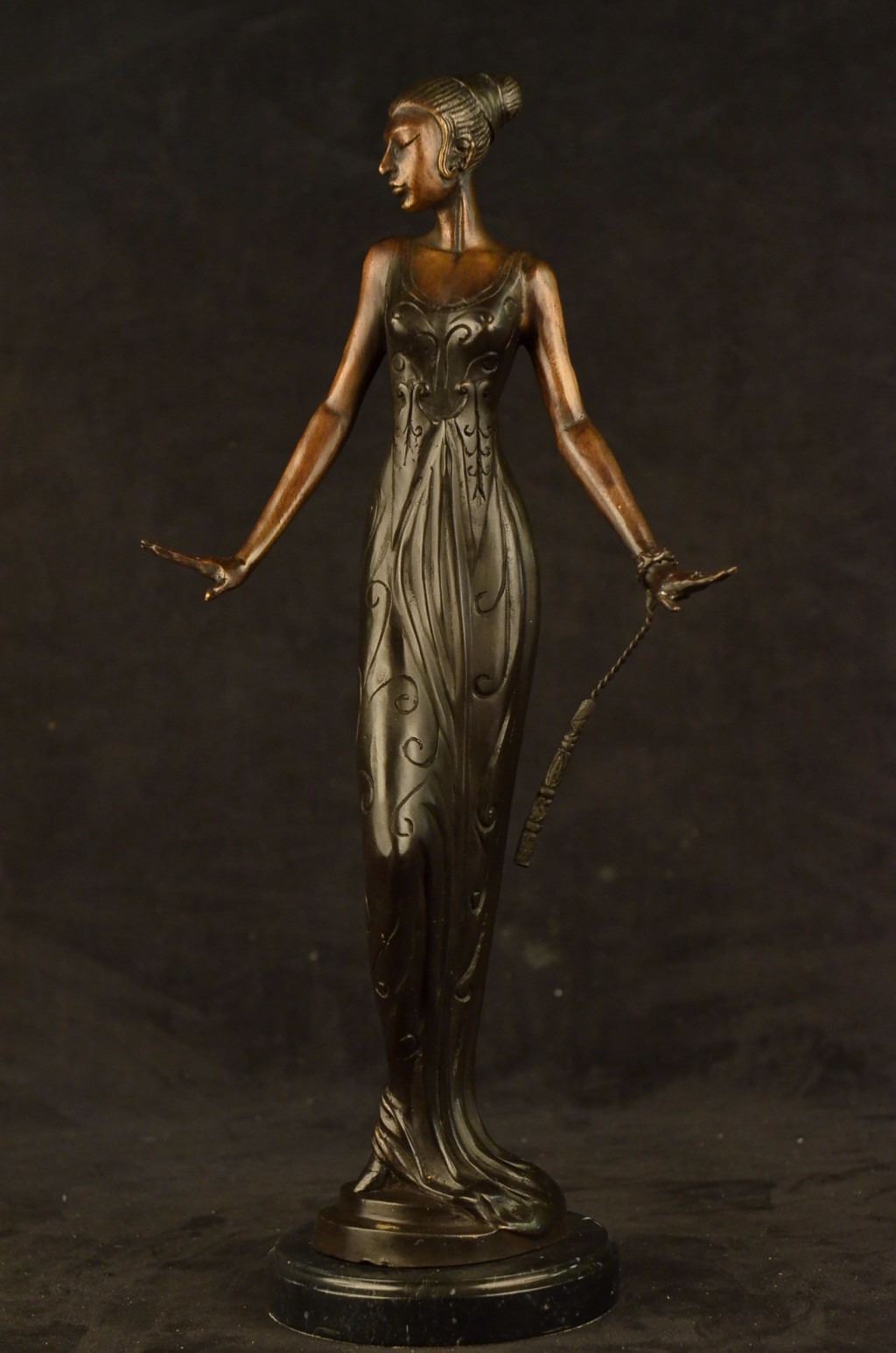 8 LBS Art Deco Vintage Theater Jazz Singer Actress Dancer Bronze Marble ...