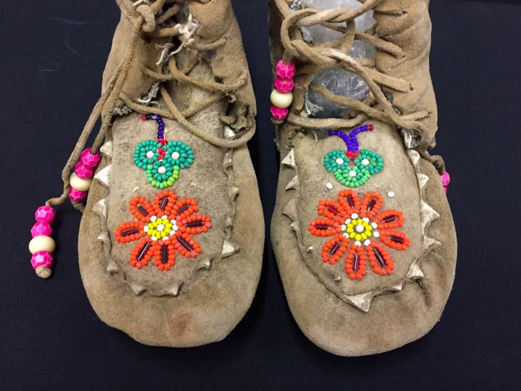 Vintage Cree Beaded Moccasins