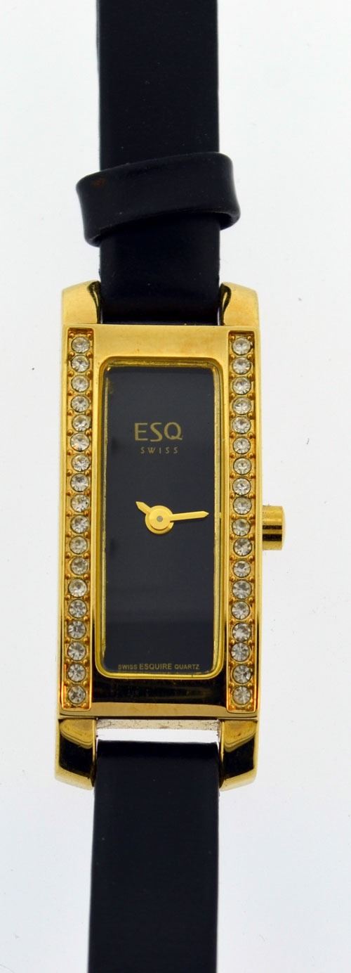esq swiss ladies watch with gold tone face