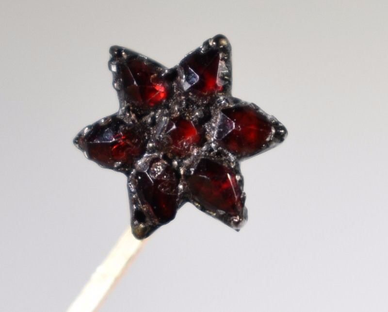 ANTIQUE/VINTAGE BOHEMIAN GARNET PIN/PENDANT & GARNET STICK PIN, ROSE ...