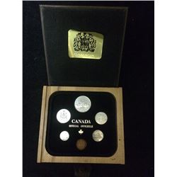 1981 OFFICIAL CANADIAN DOLLAR COIN SET W/ CANADIAN MINT WOOD BOX