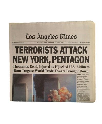 World Trade Center WTC LA Times September 12th, 2001 Famous Twin Towers ...