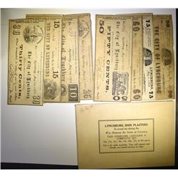 COMPLETE SET OF ( 8 ) LYNCHBURG SHIN PLASTERS CIVIL WAR OBSOLETE ...
