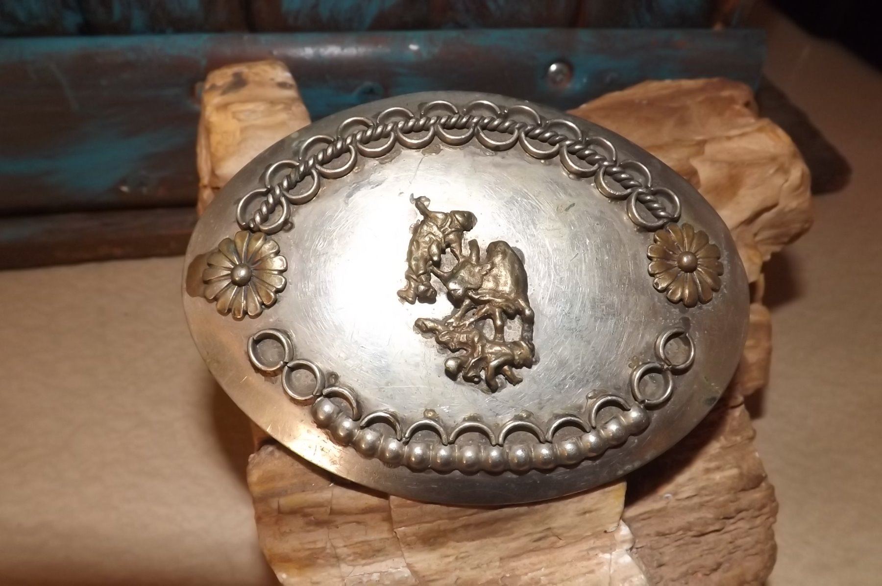 Vintage Bull Fighter Cowboy Western Belt Buckle