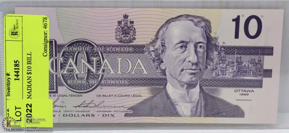 1989 CANADIAN 10 BILL 1989-canadian-10-bill
