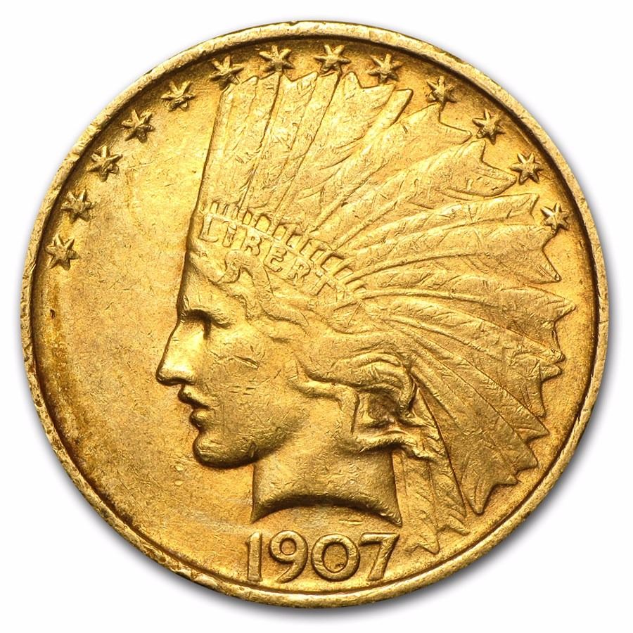 1907 $10 Indian Head Eagle Gold Coin