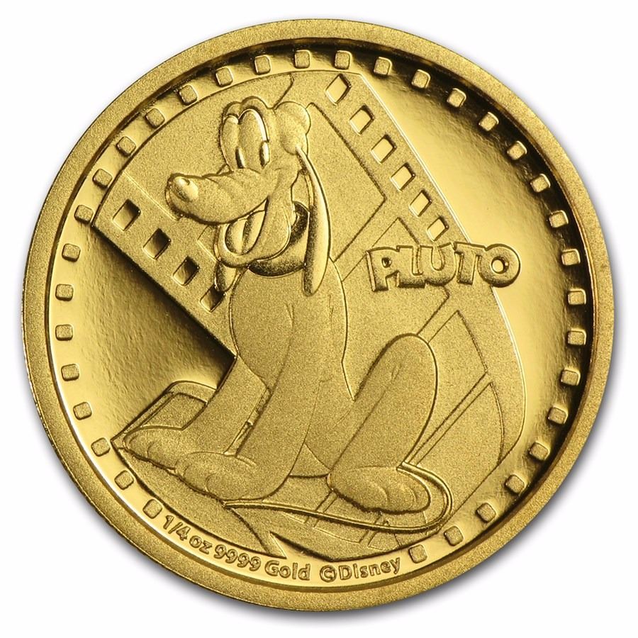 2014 $25 Disney Pluto Niue 1/4 oz Gold Coin