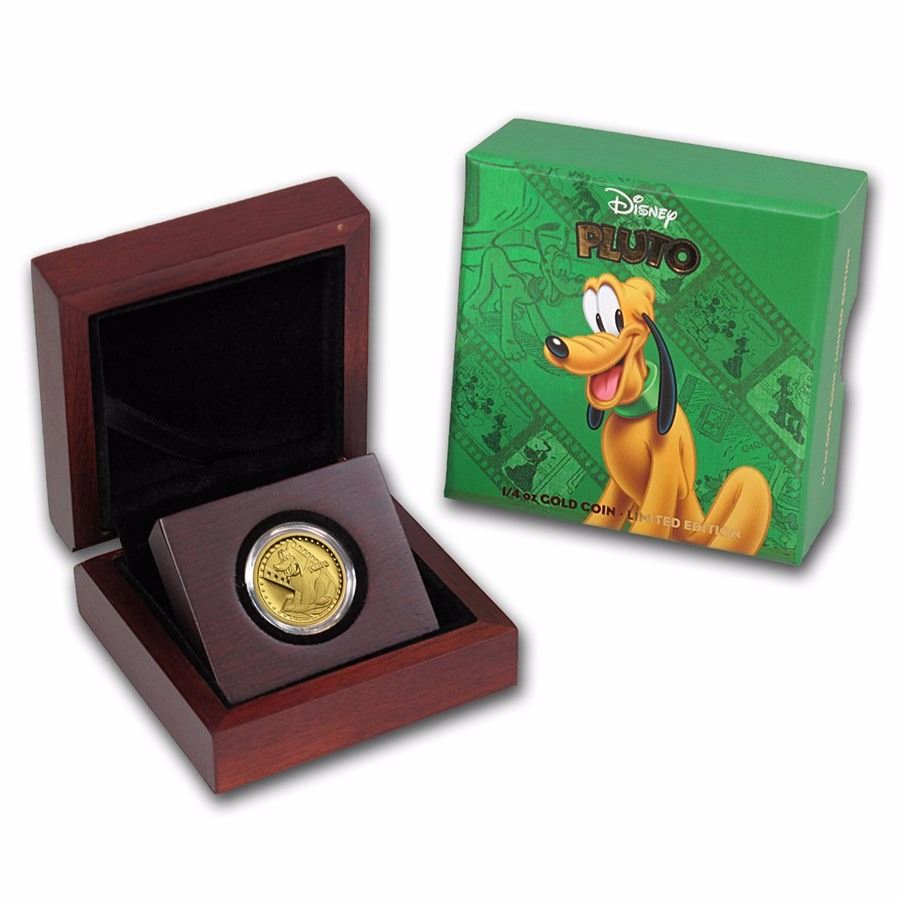 2014 $25 Disney Pluto Niue 1/4 oz Gold Coin
