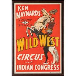 Ken Maynard Wild West Lithograph Poster