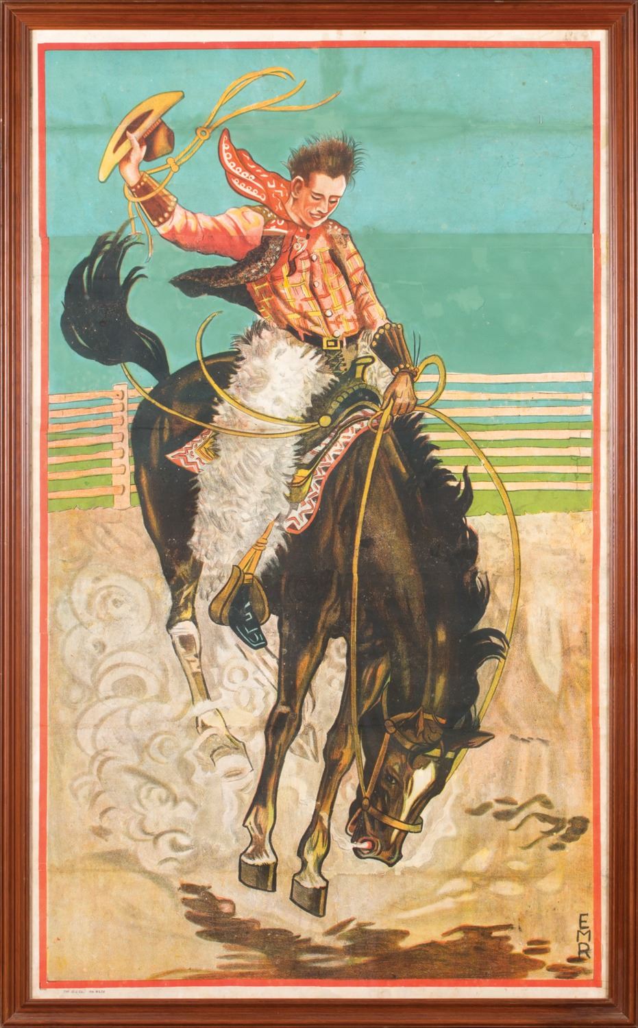 Original Lithograph Show Poster of Bronc Rider