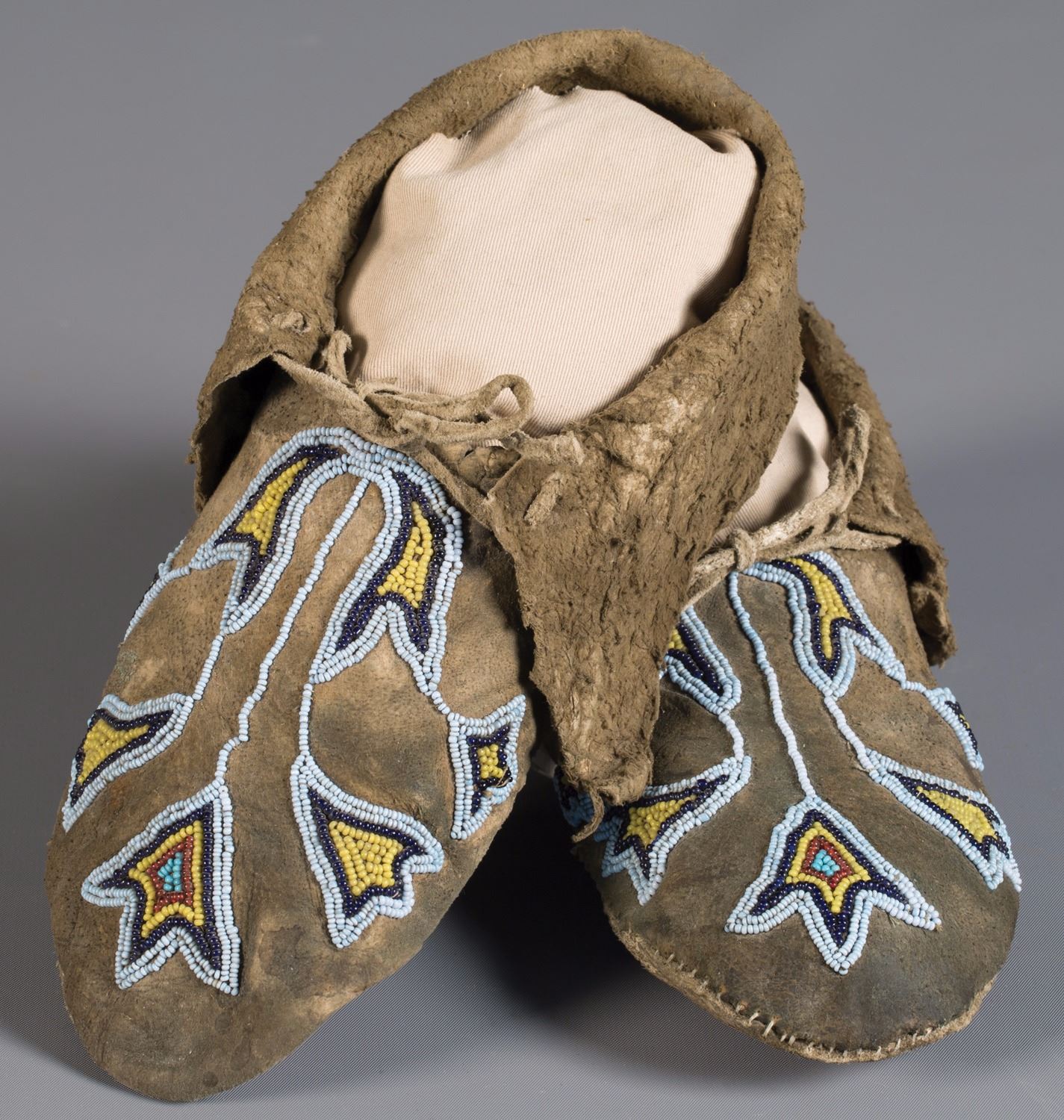 Early Santee Sioux Beaded Moccasins