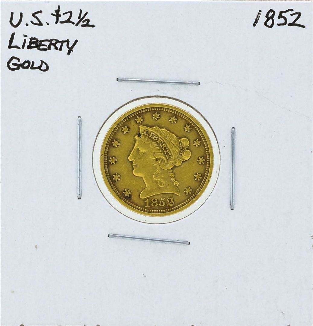 1852 $2 1/2 Liberty Head Quarter Eagle Gold Coin